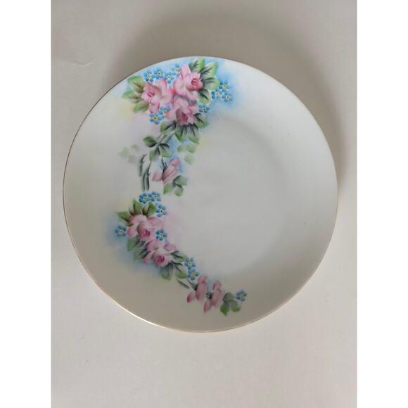 Bavaria | Dining | Favorite Bavaria Hand Painted Plate Pink Roses Blue ...